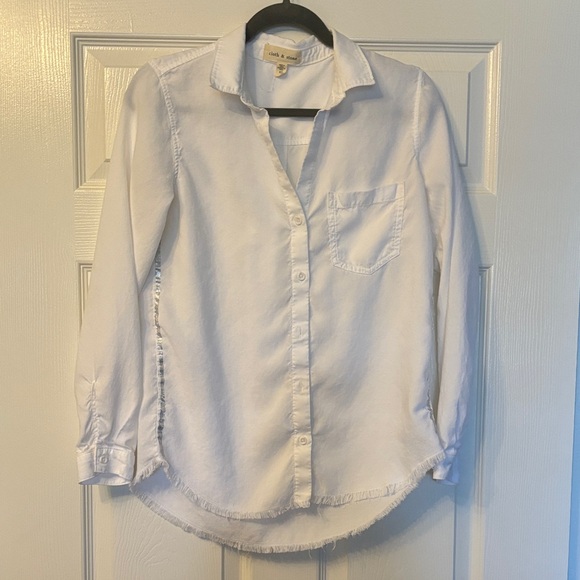 cloth & stone | Tops | Cloth Stone White Buttonup Blouse | Poshmark